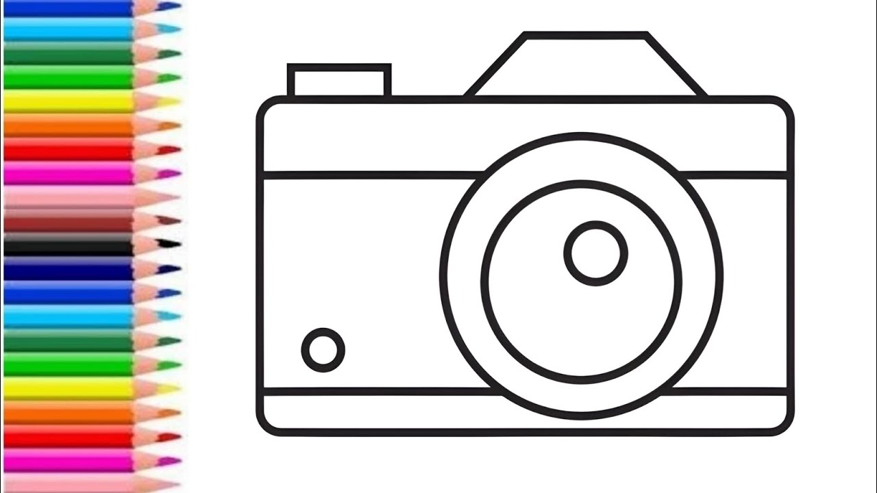Camera Drawing, Painting and colouring for kids | Let's Draw , paint # ...