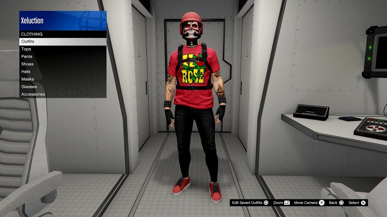 *Red bulletproof helmet* base outfit I GTA Online - YouTube