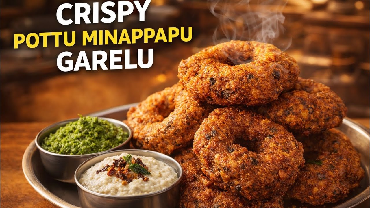 Crispy Pottu Minappapu Garelu | Unpolished Urad Dal Vada Recipe ...