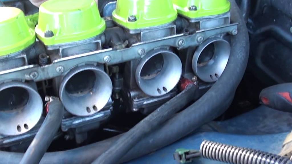 Toyota 18r engine first run in gsxr Mikuni bike carbs - YouTube