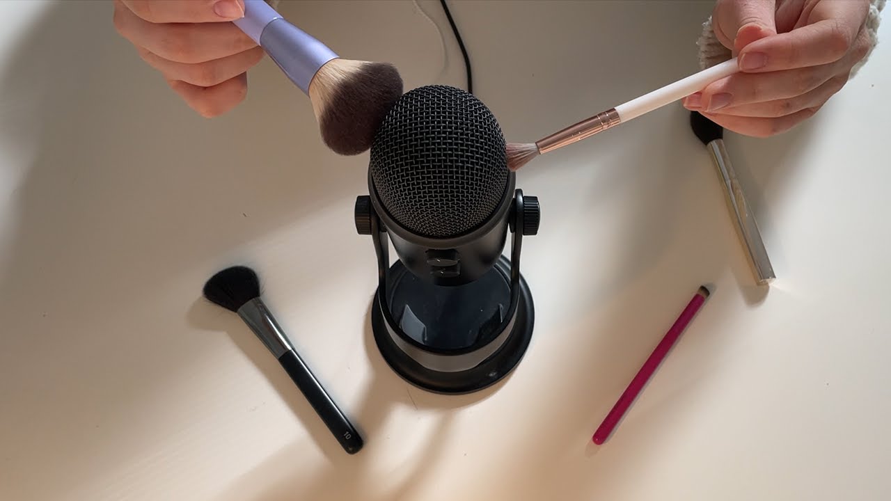 ASMR Mic Brushing, Different Soft Brushes (No Talking) - YouTube