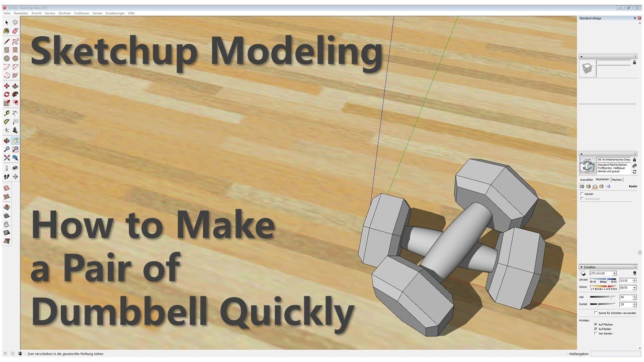 Sketchup Modeling - How to Make a Pair of Dumbbell Quickly - YouTube