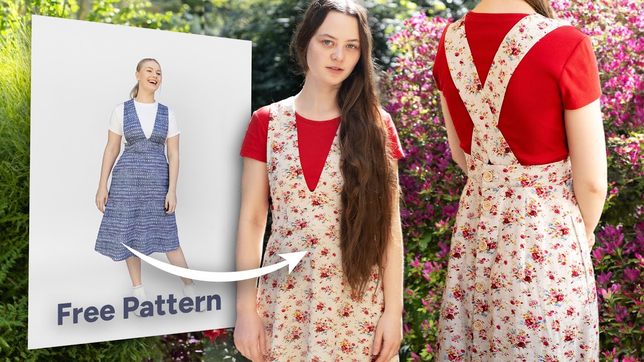 How to Sew a Perfect Pinfaore (With Free Pattern Milton Pinafore) - YouTube