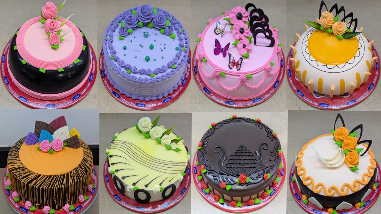 New Easy Circle Cake Design Decorate Video So Beautiful Design Very ...