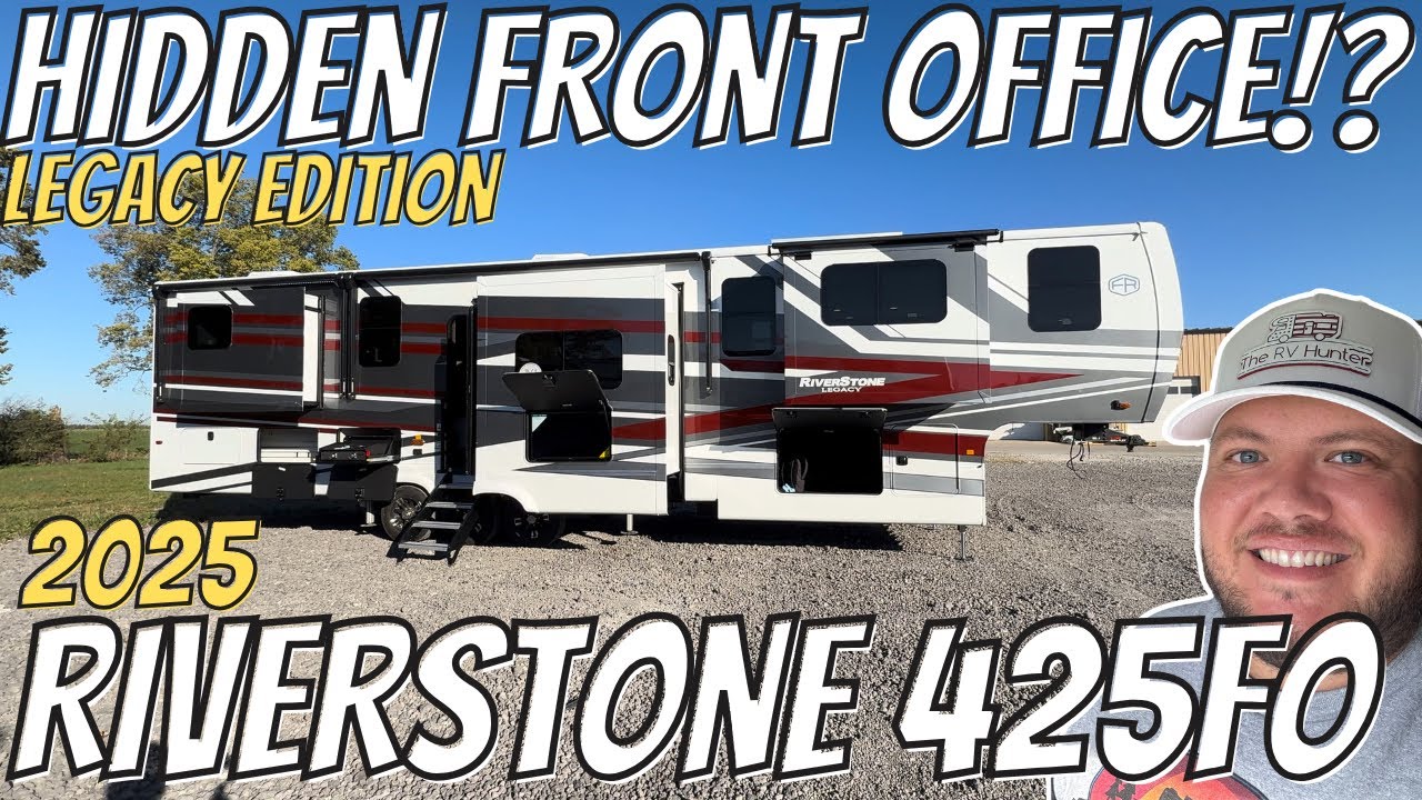 HIDDEN FRONT OFFICE!? 2025 Riverstone Legacy 425FO | Luxury RV - YouTube