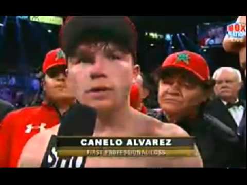 Canelo Alvarez Loses to Floyd Mayweather Interview Post Fight - YouTube