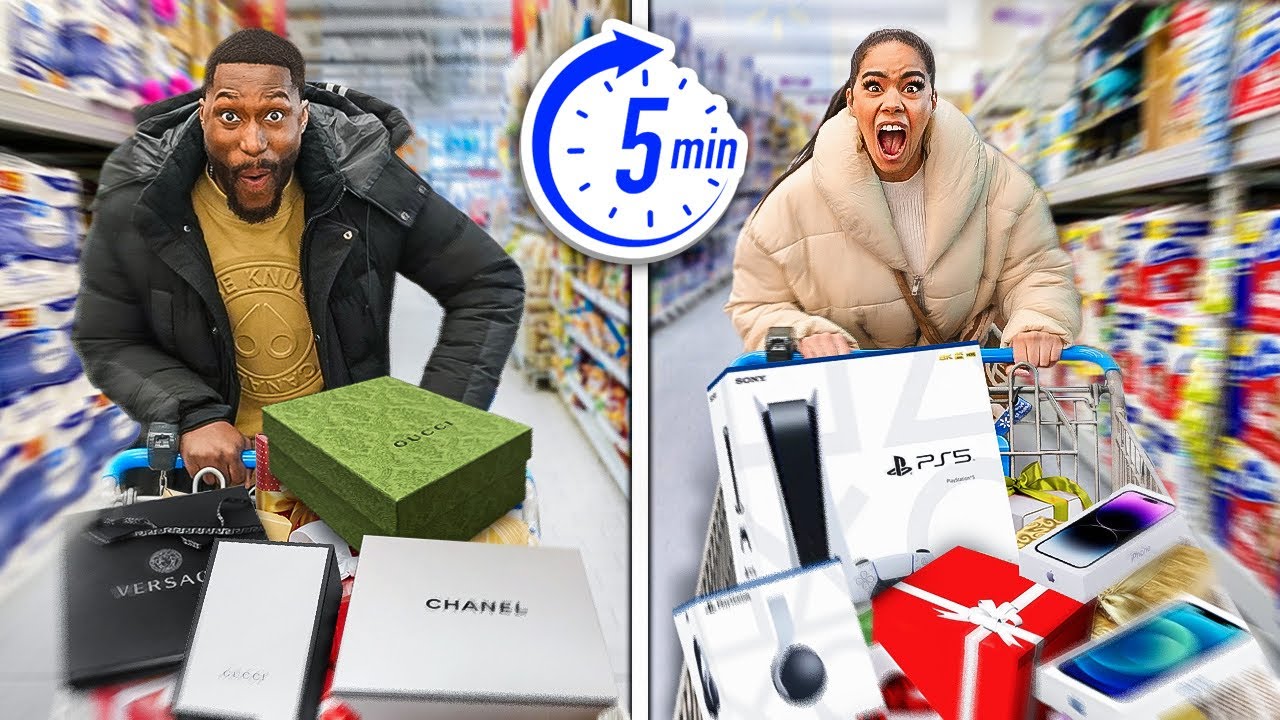 WHO CAN BUY THE BEST GIFT IN 5 MINUTES? *HILARIOUS SPEED SHOPPING ...