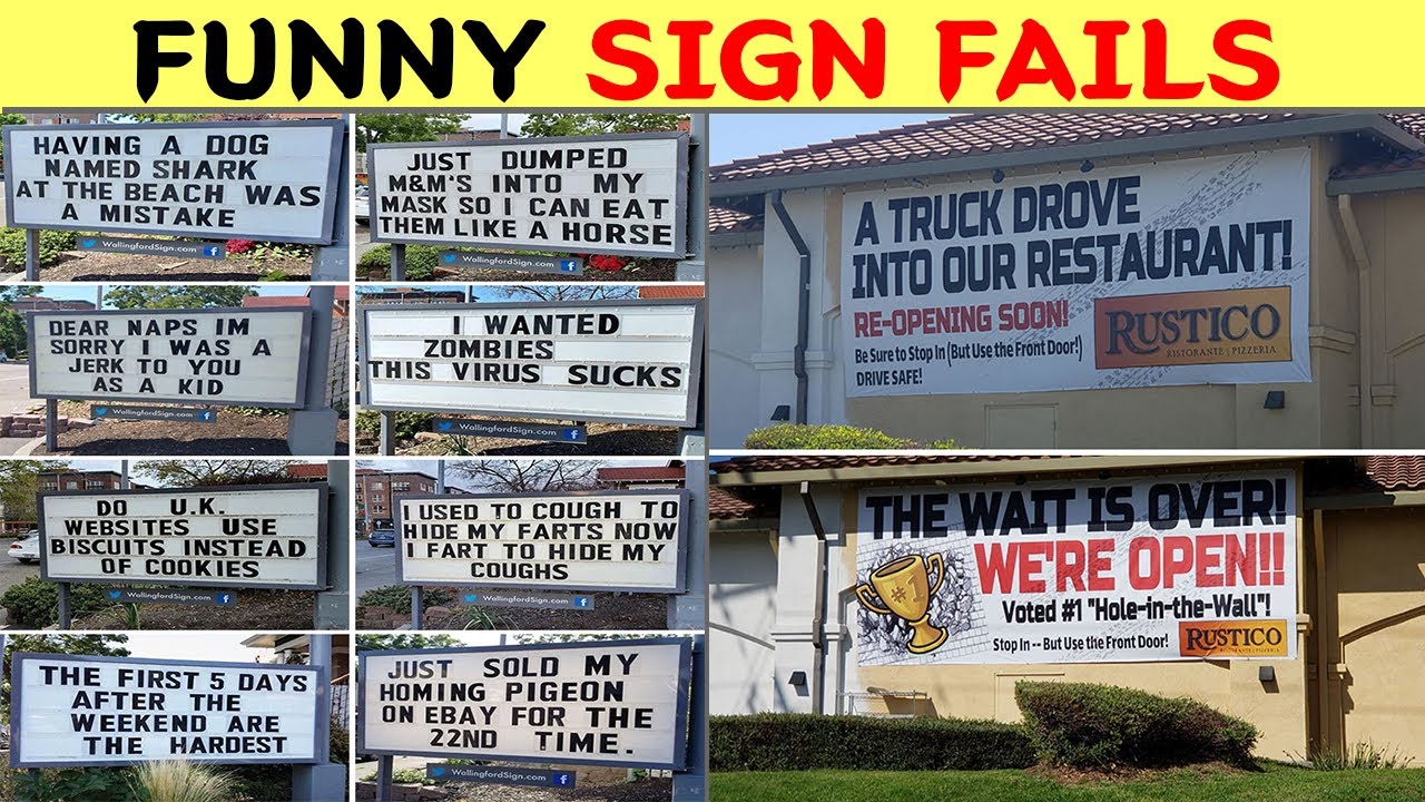 Clever And Hilarious Signs #1. - YouTube