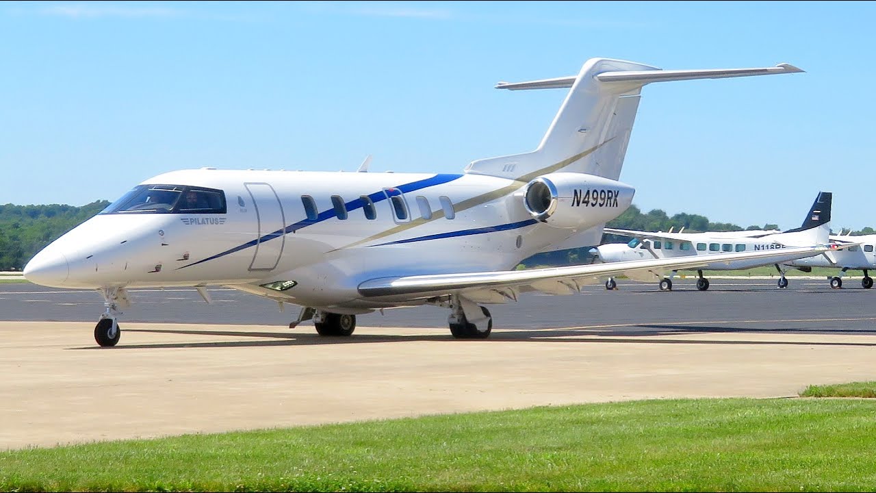Pilatus PC-24 N499RK Takeoff KBMG - YouTube