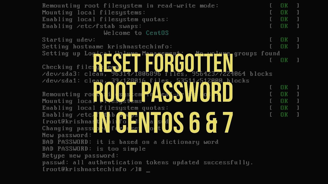 How To Reset Forgetten Root Password In Centos 6 7 YouTube How To Reset Forgetten Root Password In Centos 6 7 YouTube