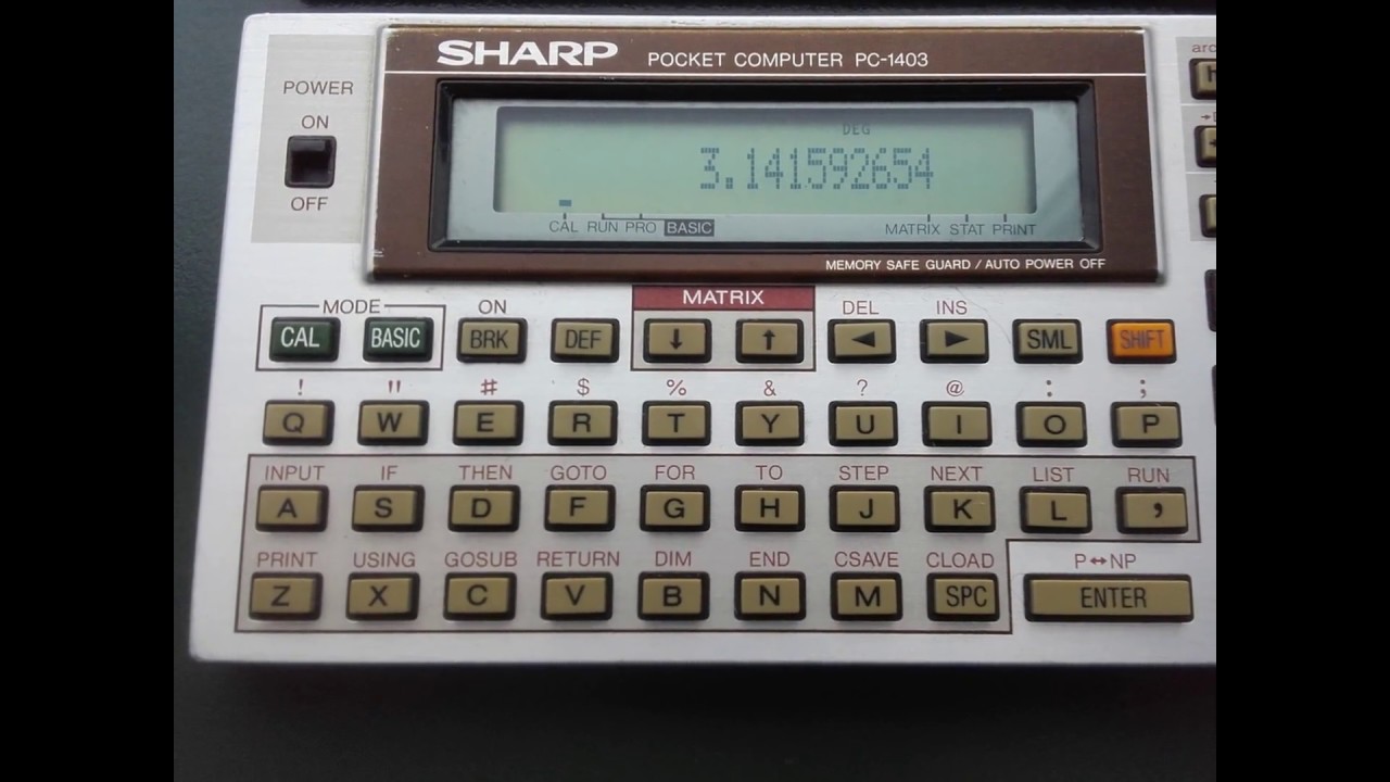 Vintage Calculator Sharp PC-1403 Pocket Computer Japan - YouTube