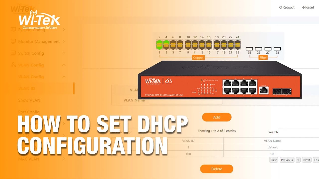 How To Set Dhcp Configuration By Wi Tek L3 Managed Poe Switch Wi Tek By Demes Youtube