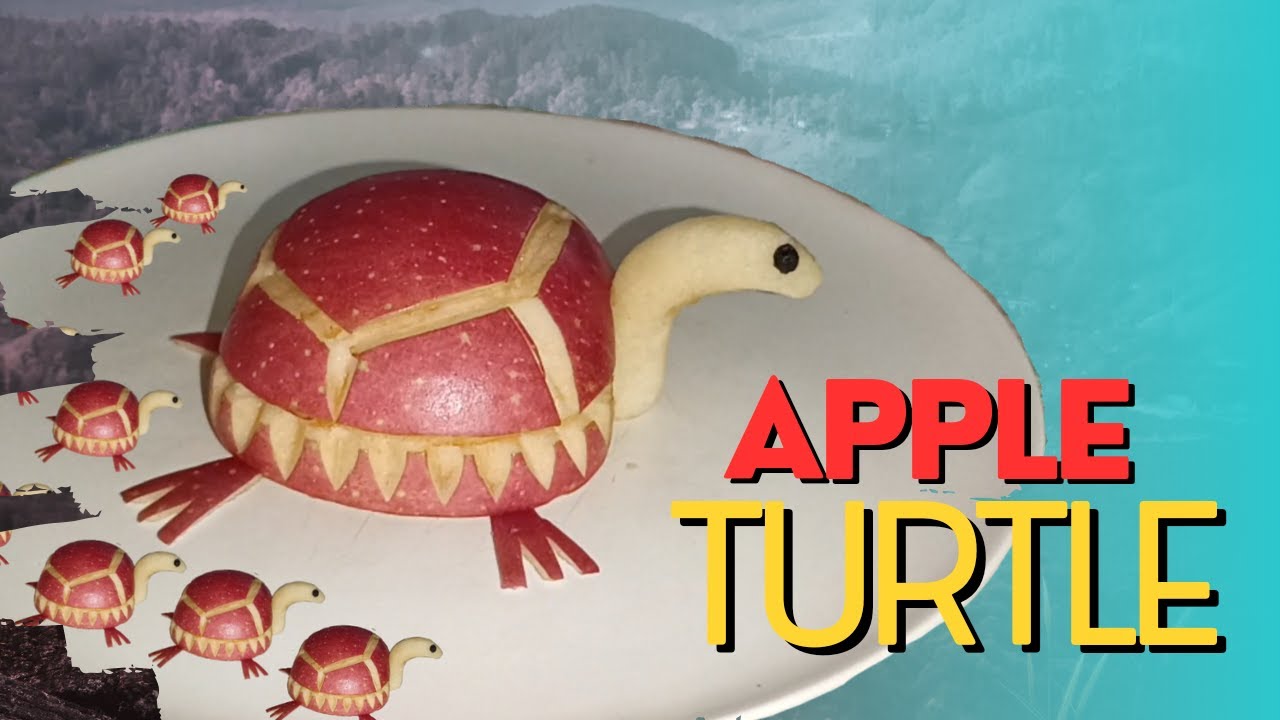 HOW TO MAKE APPLE TURTLE FRUIT CARVING GARNISH#foodart #appleturtle # ...