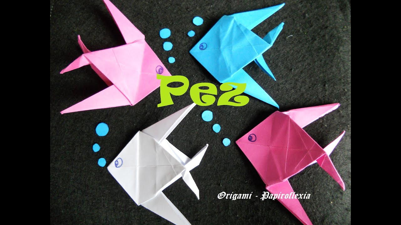 Origami - Papiroflexia. Tutorial: Pez, dificultad media - YouTube
