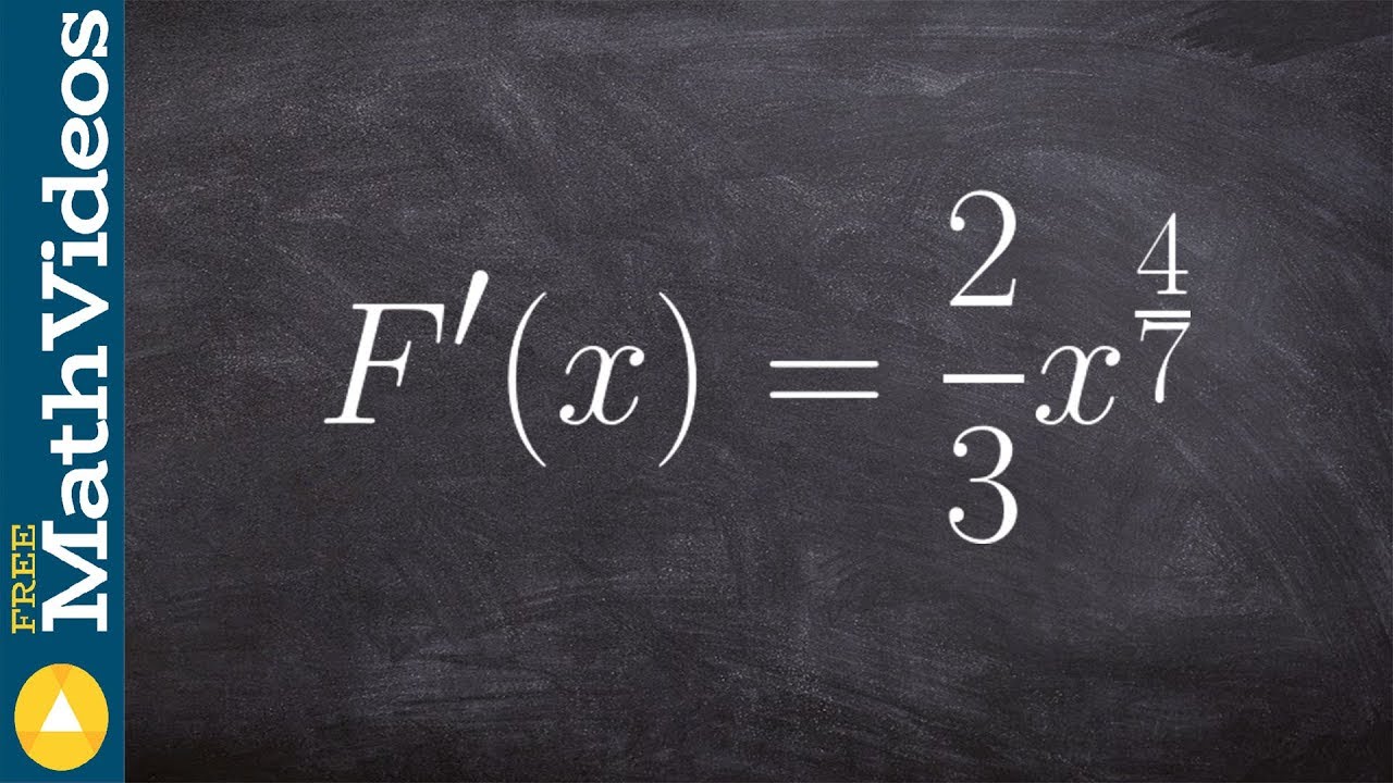 How To Find The Antiderivative With Fractions Youtube