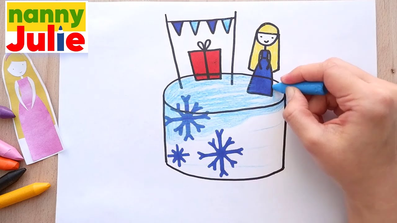🎂👸🎨 Nanny Julie's Princess Cake Drawing Tutorial for Kids (Ages 3-8 ...