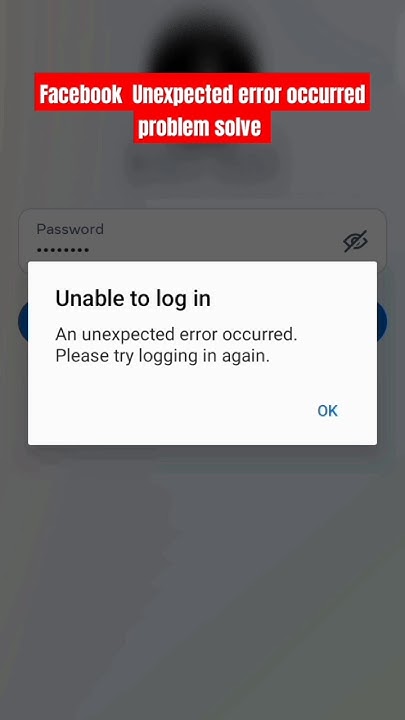 Facebook Unexpected error occurred problem solve | #facebook # ...