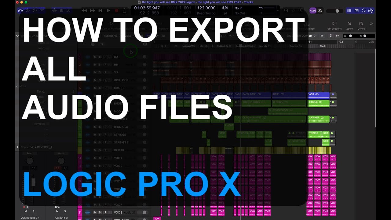 How to export audio files In Logic Pro X. - YouTube