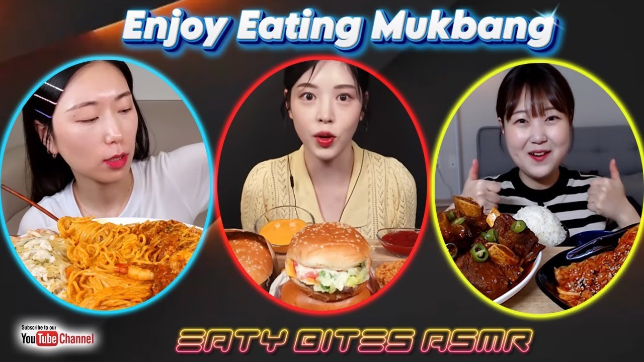 "Mukbang ASMR Eating Show 🍗🍔 | Tasty Noodles, Juicy Burgers & Spicy ...