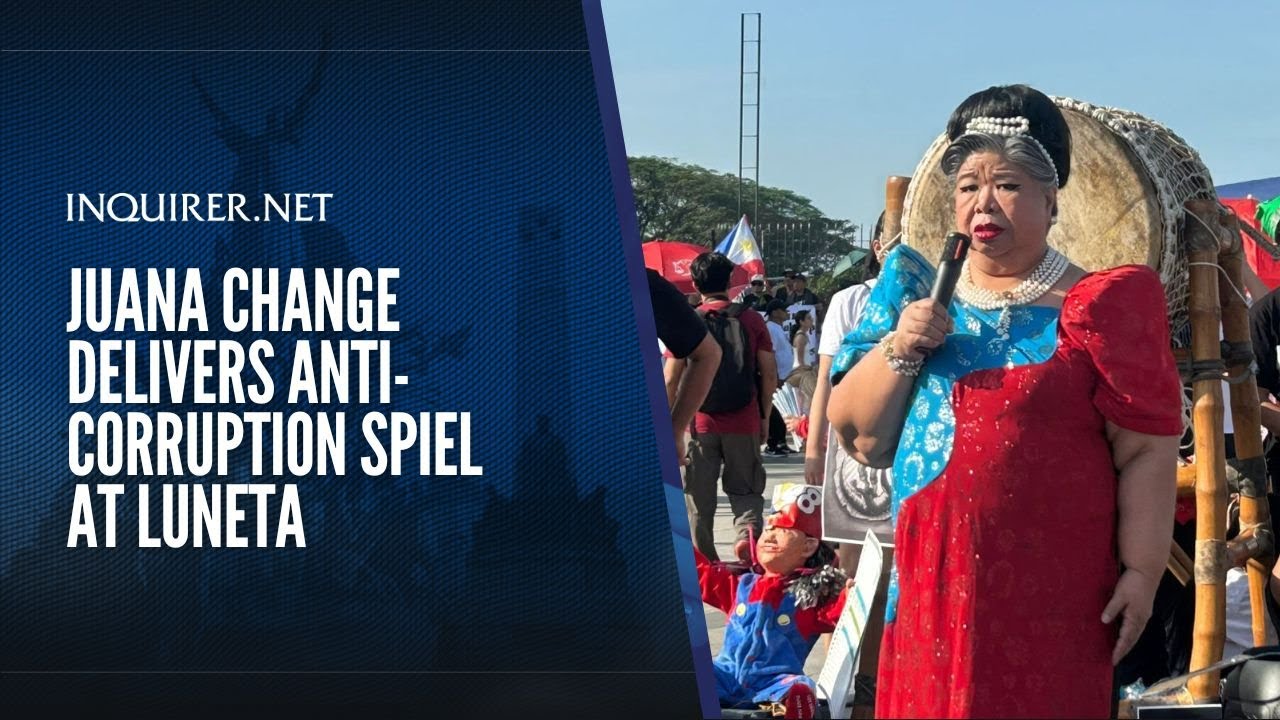 Juana Change delivers anti-corruption spiel at Luneta - YouTube