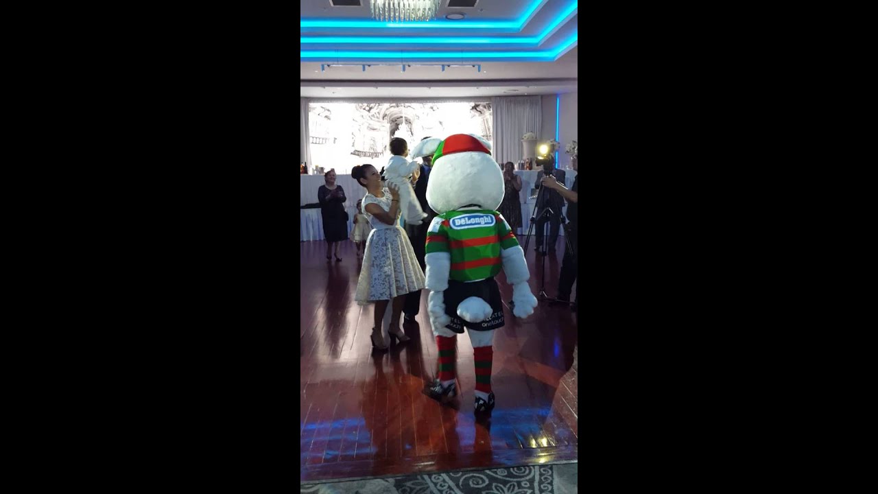 Rabbitoh's Reggie Rabbit walking Aiden to his Christening Nov 15 ...