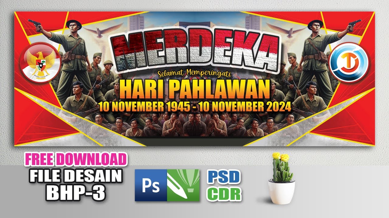 Desain Banner Hari Pahlawan 10 NOVEMBER 2024, Banner Upacara Hari # ...