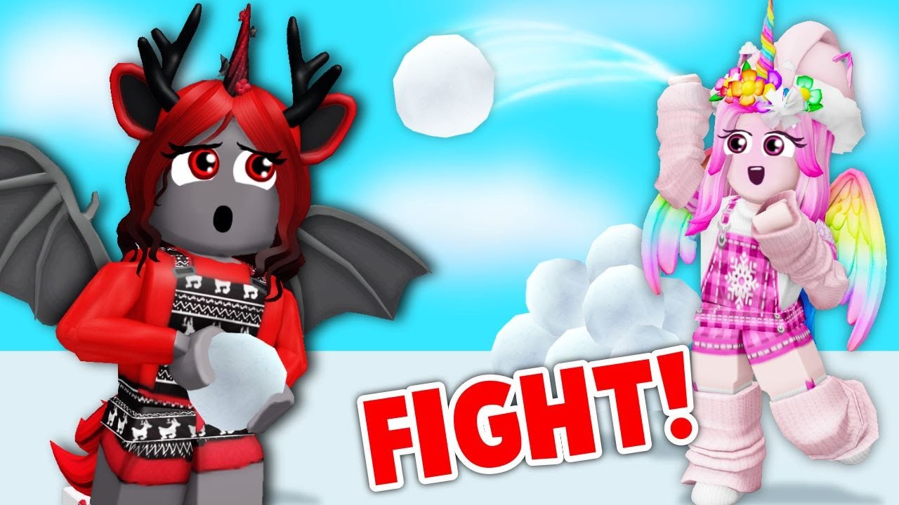 SNOWBALL FIGHT with my TWIN SISTER SUNNY! | Roblox - YouTube