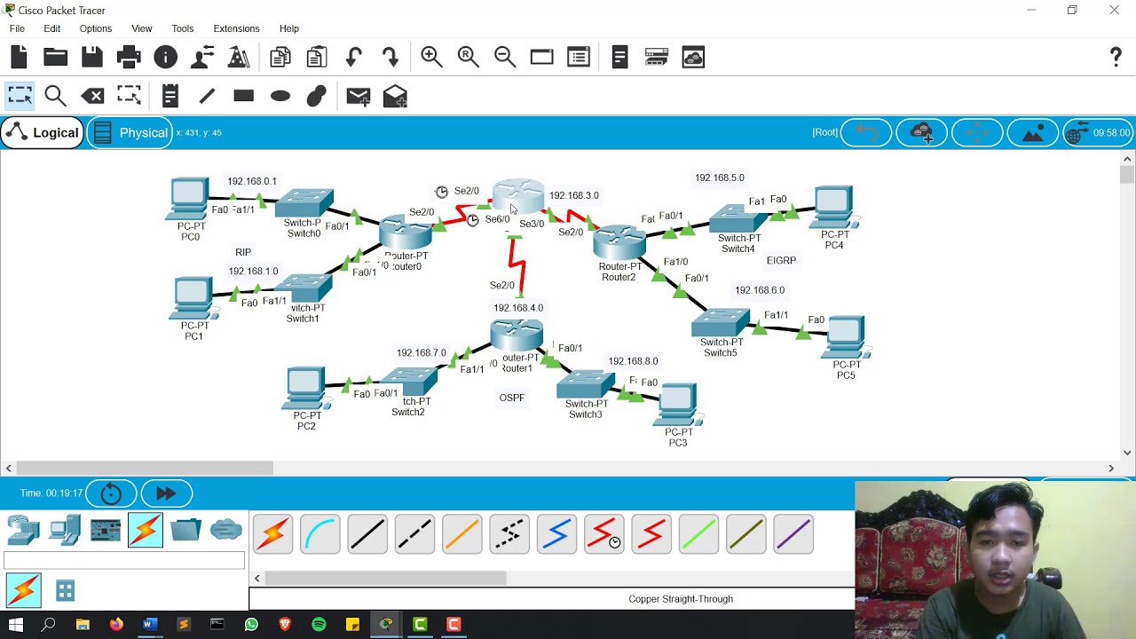 Tutorial Routing Gabungan RIP, OSPF, dan EIGRP | REDISTRIBUTE - YouTube
