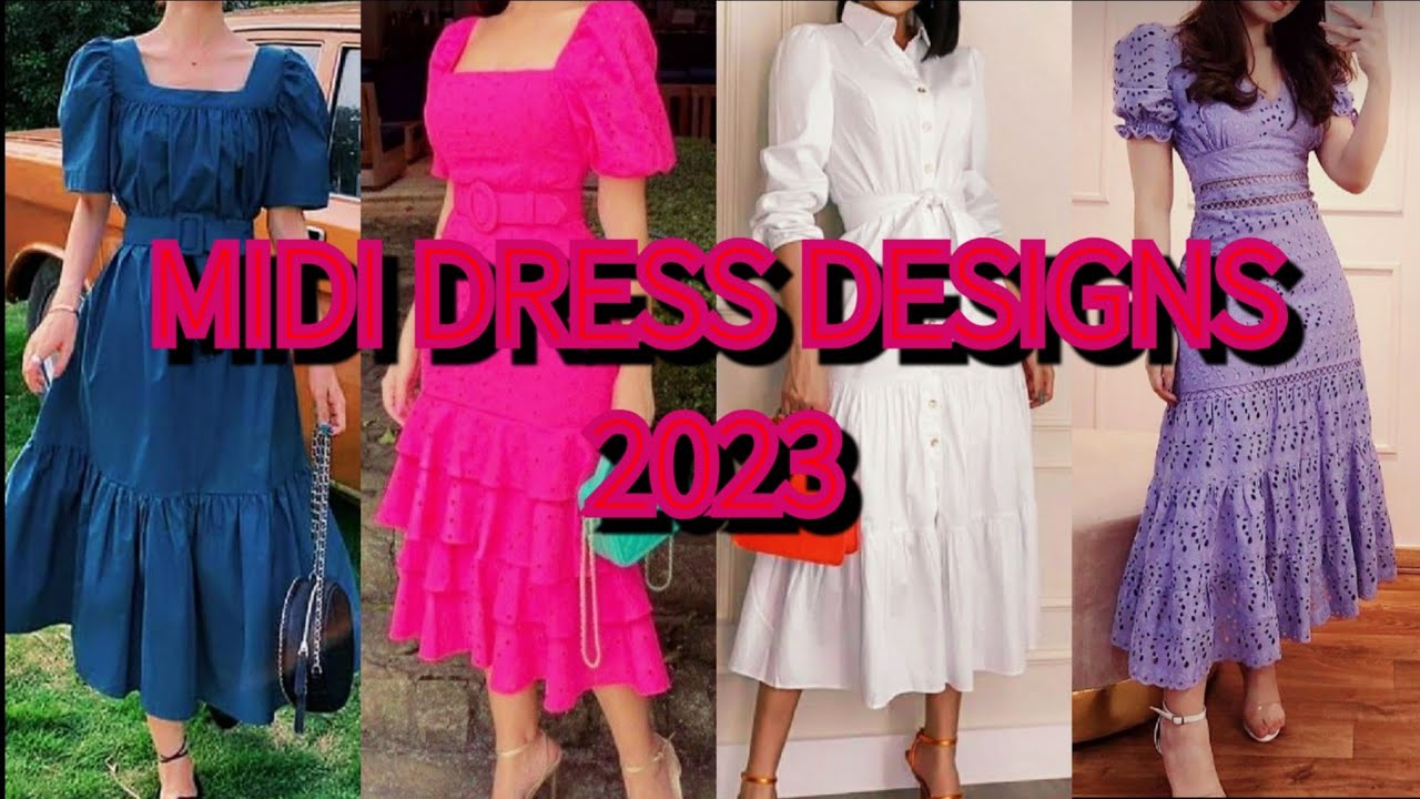 midi dress design | latest midi frock design | midi dress outfit ideas ...