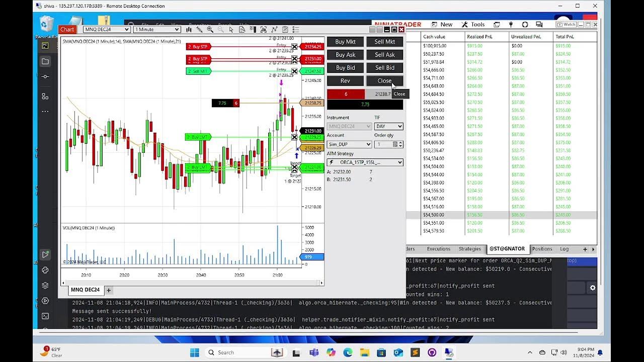 Live Algorithmic Trading - Day 1 ( NQ - NASDAQ ) - YouTube