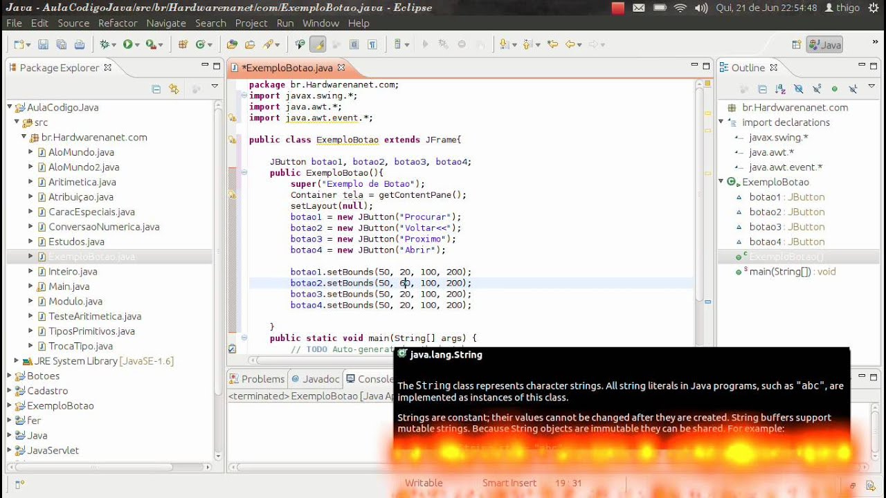 criando aplicativo em java com 4 botoes - YouTube