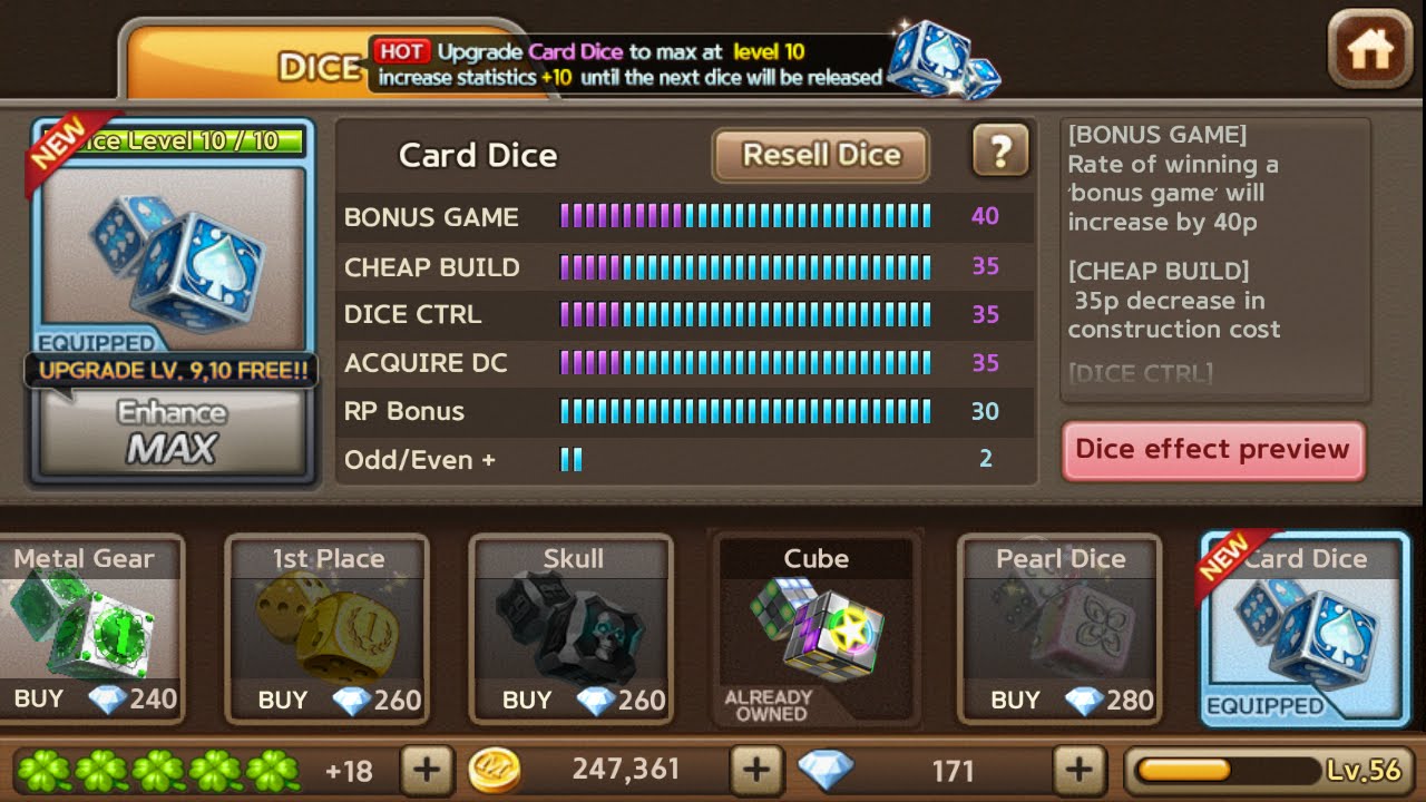 [LINE LET'S GET RICH] Buy New Card Dice and Upgrade till MAX! - YouTube