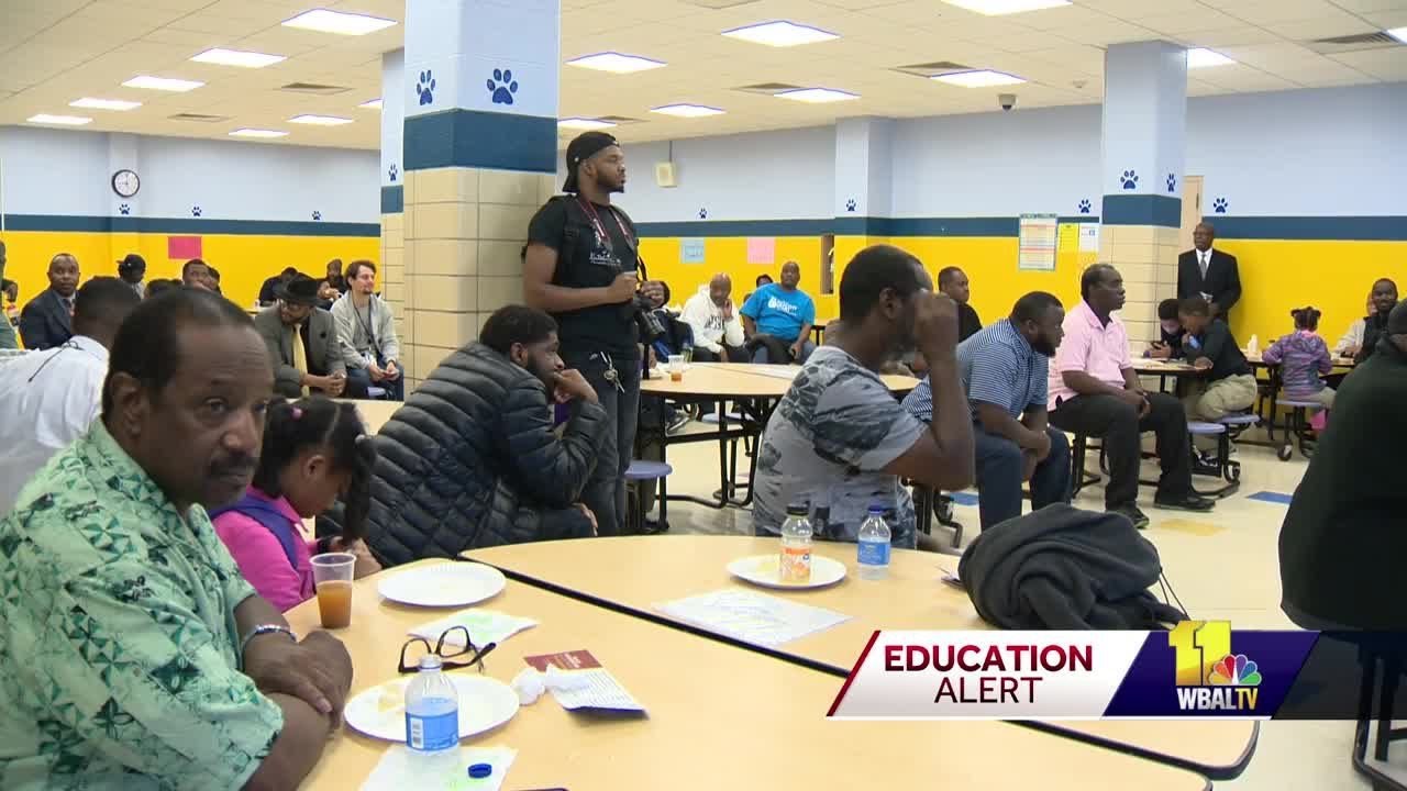 Program brings Baltimore fathers to school with their children - YouTube