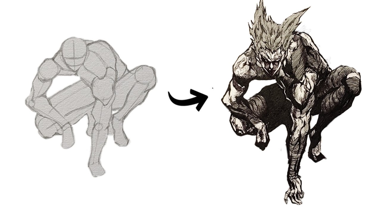 How to draw Garou from One Punch Man using Anatomy| easy step by step ...