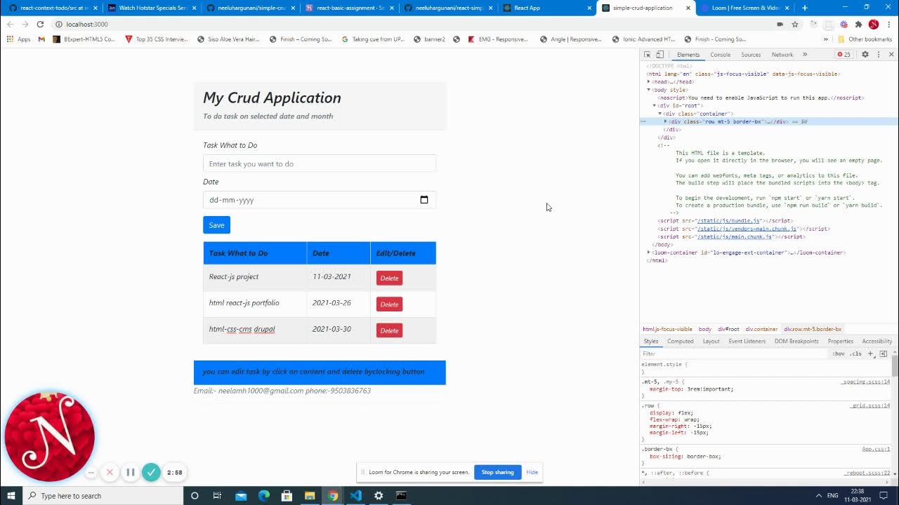 simple-crud-application in react.js - YouTube