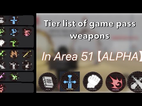 Tier list of game pass weapons(In Area 51 【ALPHA】)  #roblox #robloxarea51 #area51