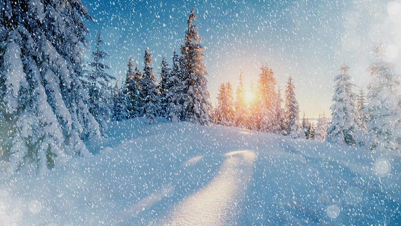 Snowfall Relaxing Music | Beautiful Falling Snow | Winter Sounds For ...