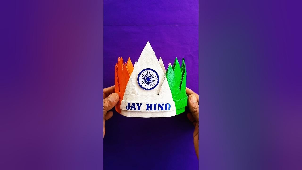 🇮🇳 Independence Day Crown Making With Cardboard 💡#shorts #viral # ...