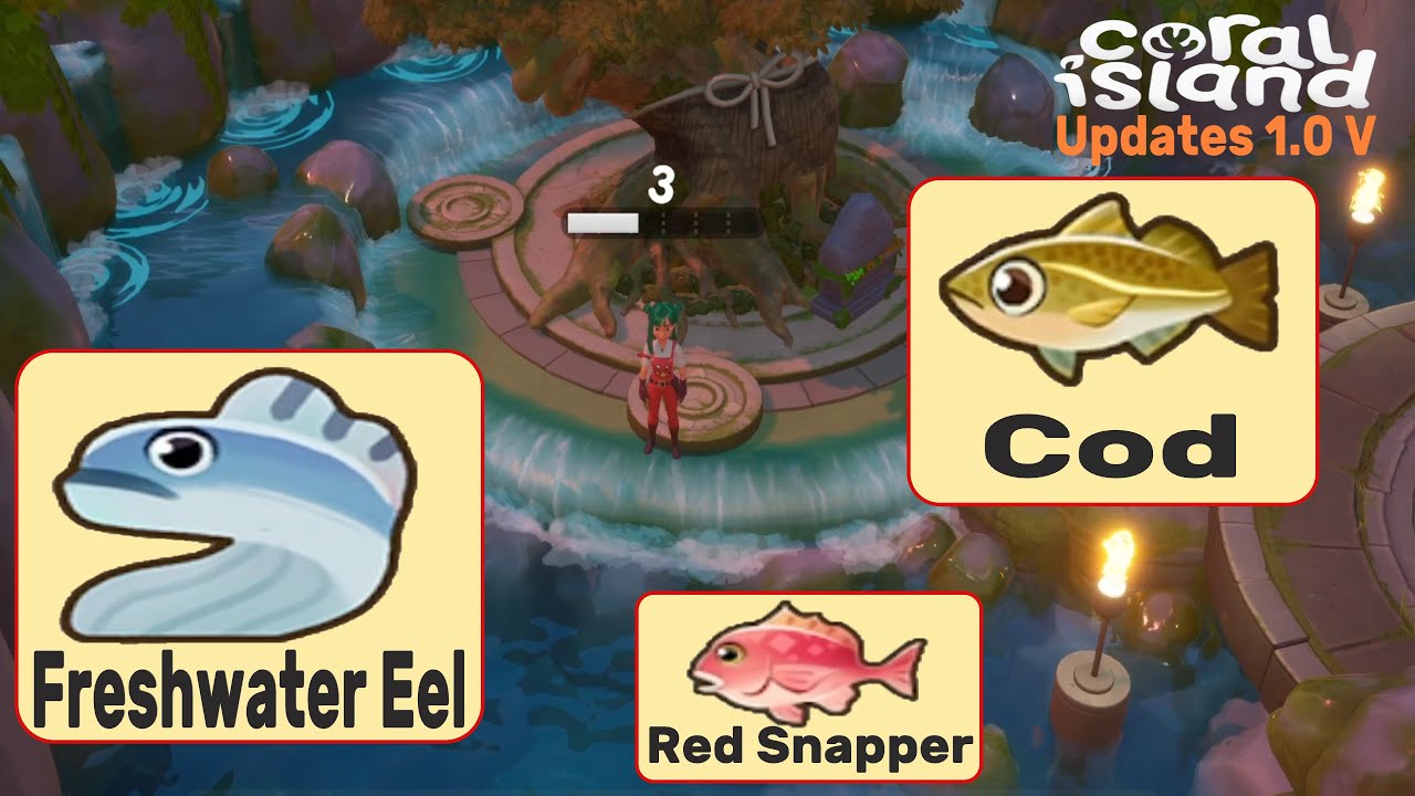 Freshwater eel + Cod + Red Snapper CORAL ISLAND - YouTube