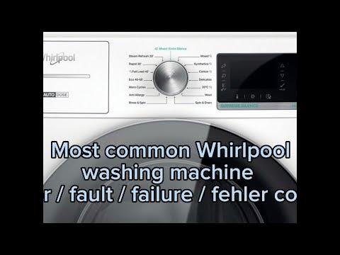 Most common Whirlpool washing machin error / fault / failure / fehler ...