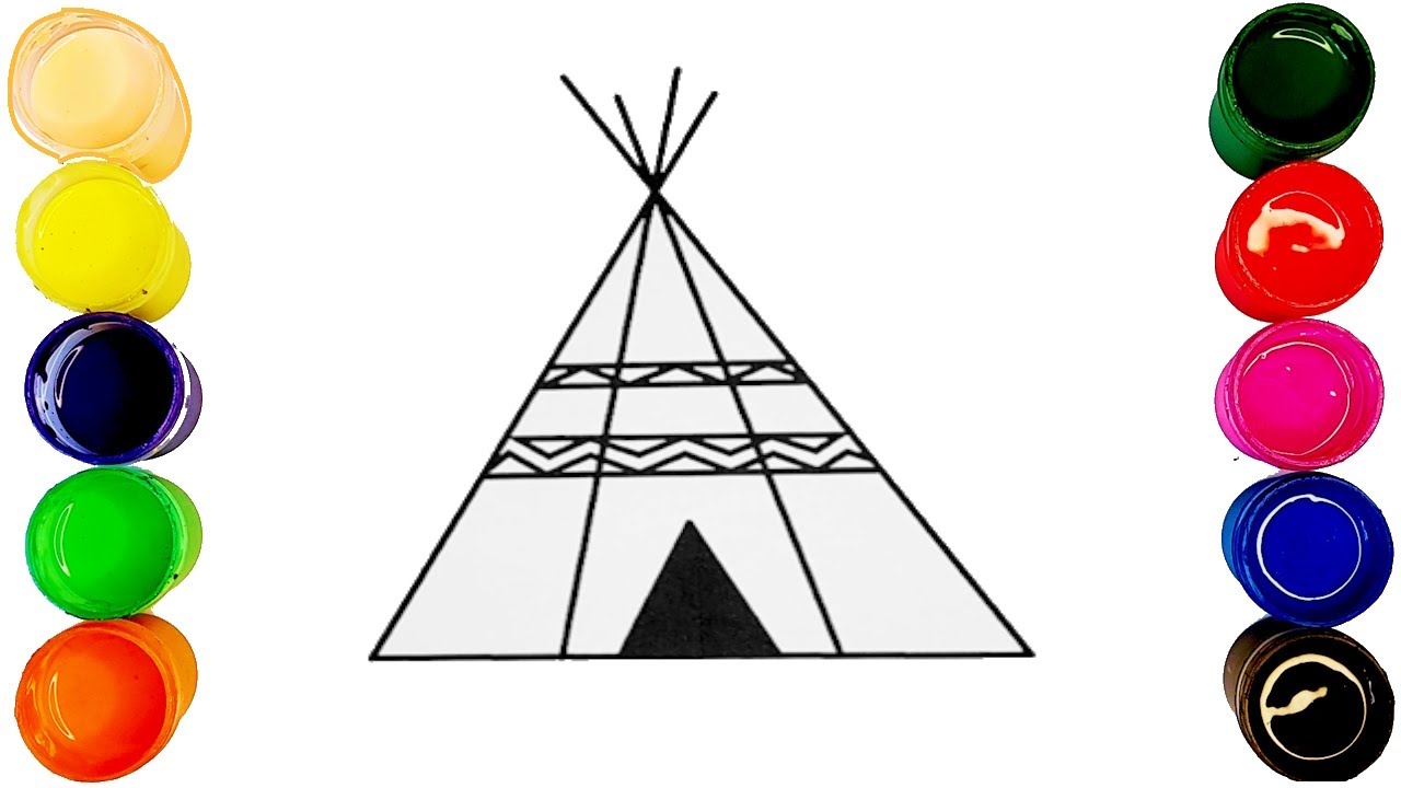 🏕️🎨 "Indian Tipi": Easy and Cute Drawing with Colors! 🌈👶 - YouTube
