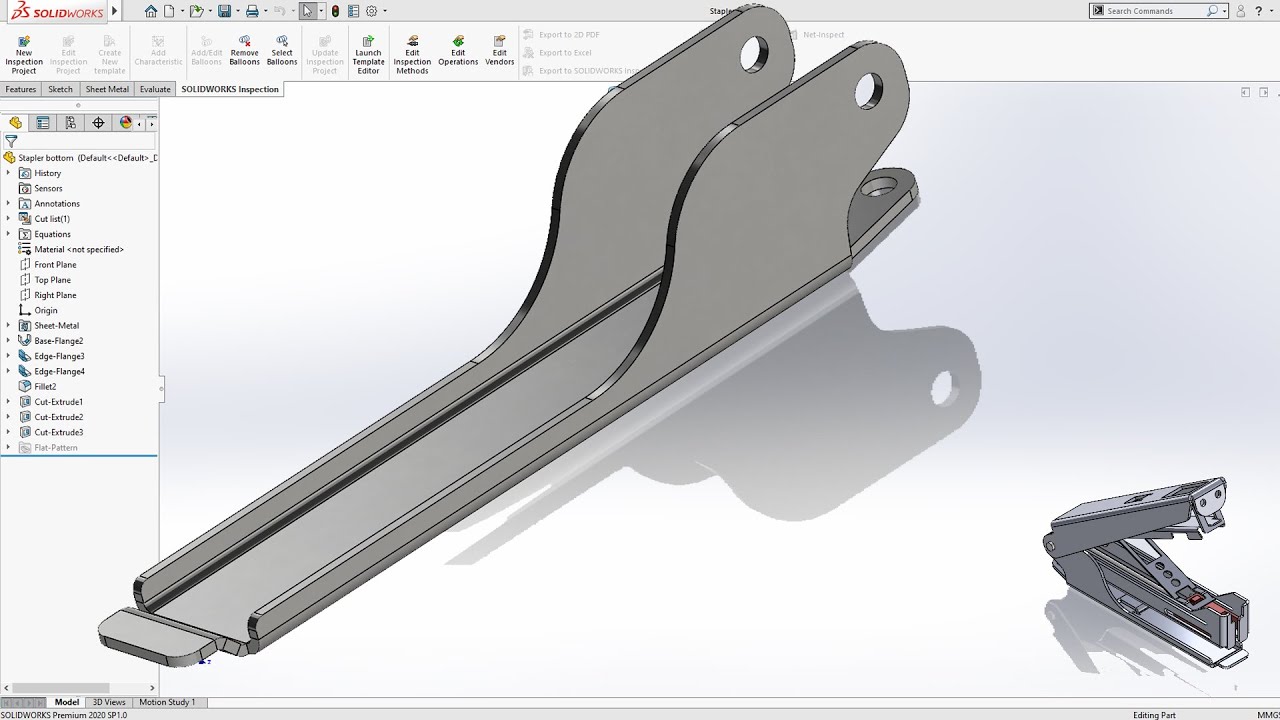 Creating AMAZING Stapler in SOLIDWORKS - Sheet Metal (Volume 1) - YouTube