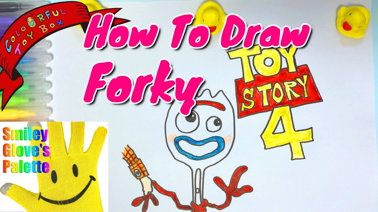 【🎨Smiley Glove's Palette】How to Draw Forky from TOY STORY 4 Step by ...