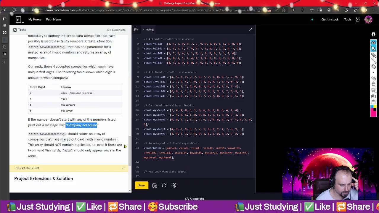 Intermediate JavaScript💩 | Project: Credit Card Checker💳 - YouTube