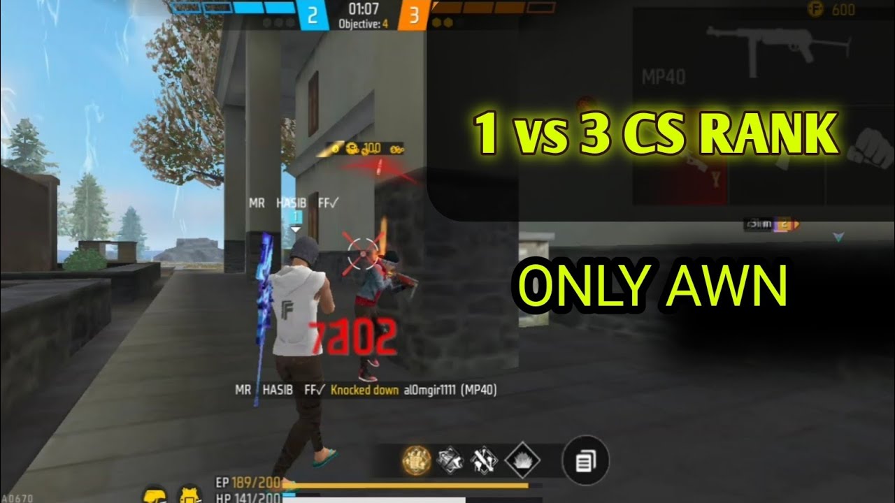 1 vs 3 game play in Free fire - YouTube