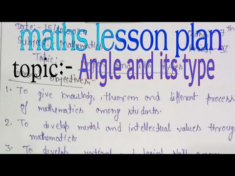 Angles Lesson Plan | Lesson plan on angle | Maths lesson plan | Angles ...