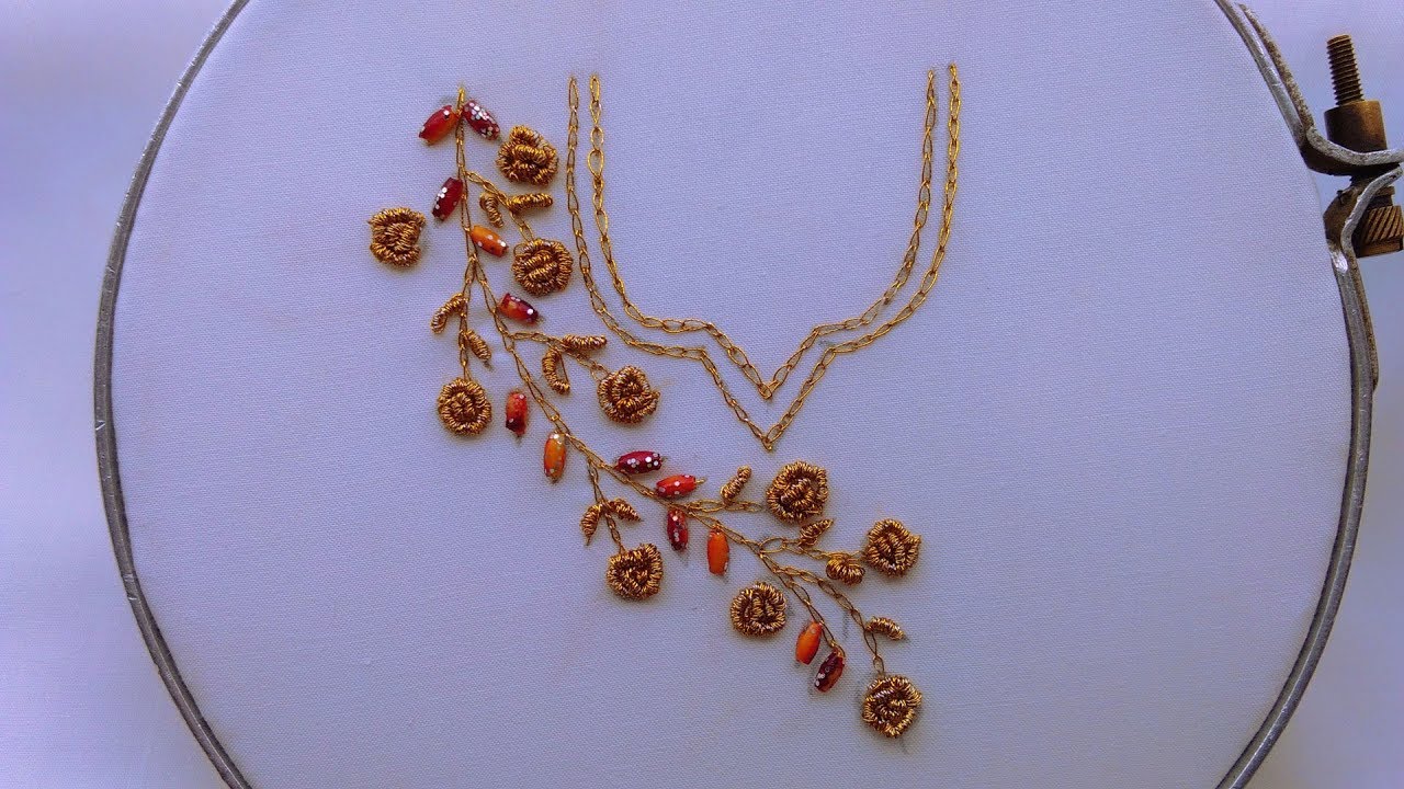 Hand embroidery. Simple neckline embroidery designs, design for ...