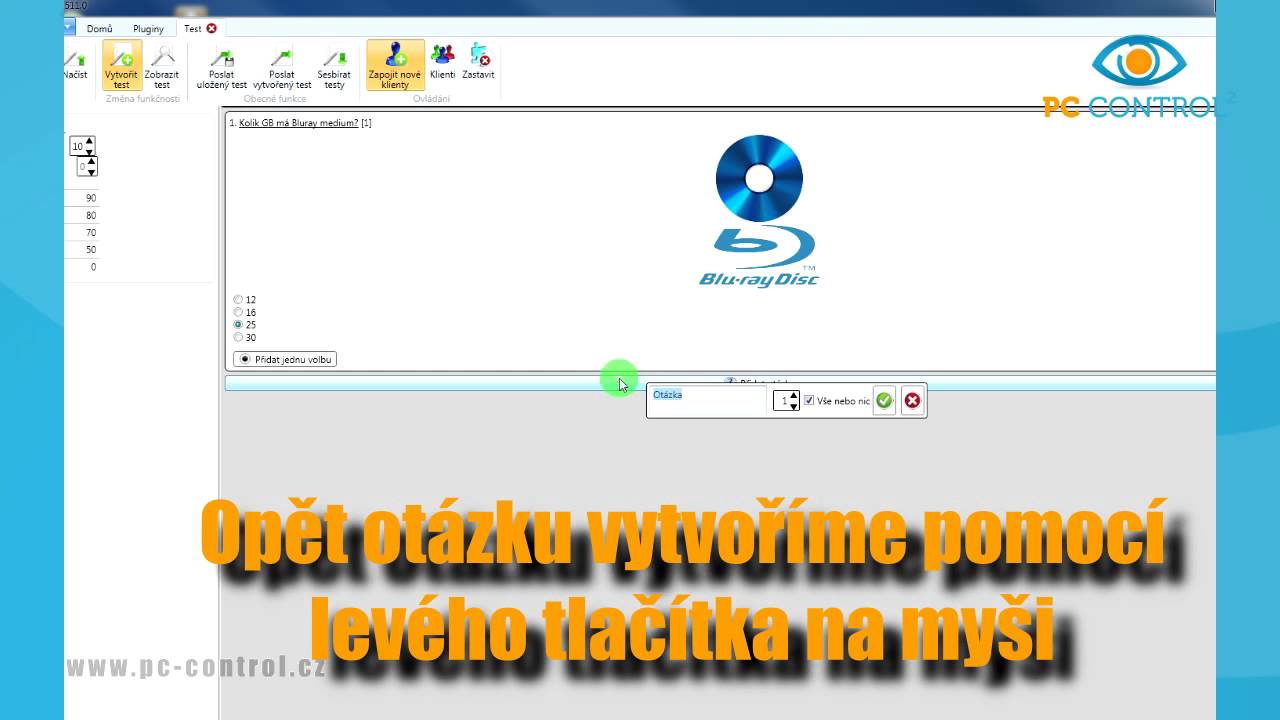 PC Control 2 - Jak vytvořit test - YouTube