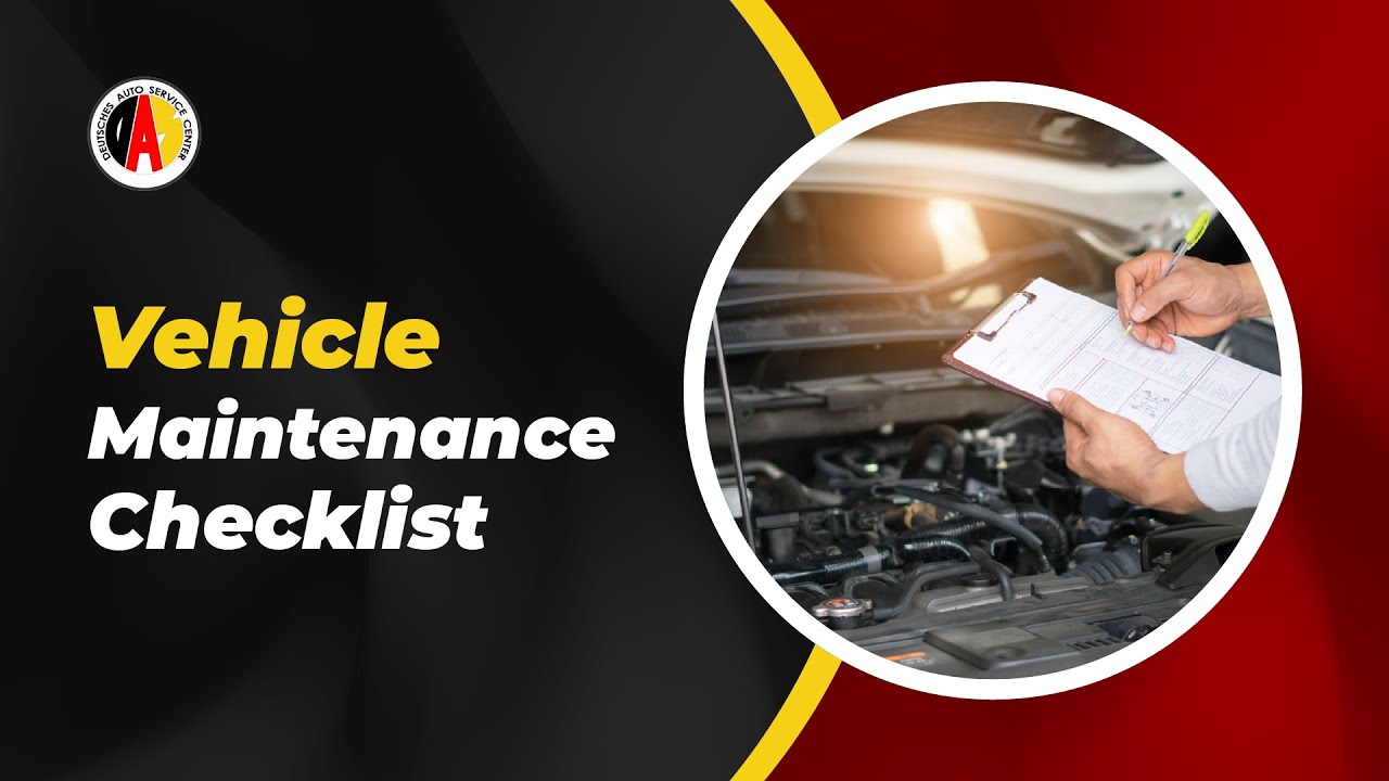 Vehicle Maintenance Checklist - YouTube