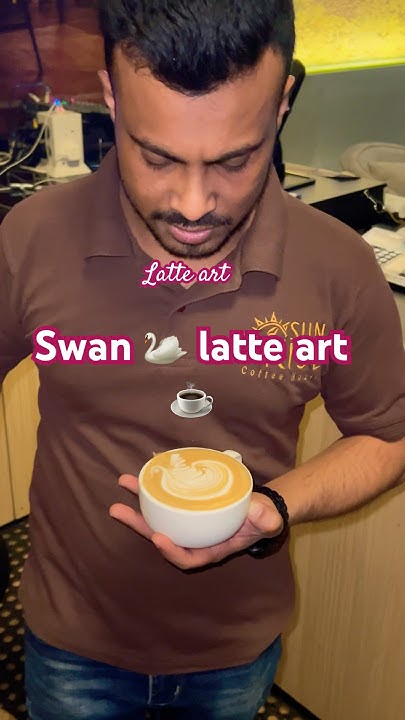 Swan 🦢 latte art #shorts #coffee #latteart #barista #coffeedecoration - YouTube
